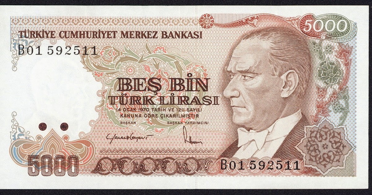5000 Turkish Lira Note|World Banknotes & Coins Pictures | Old Money ...