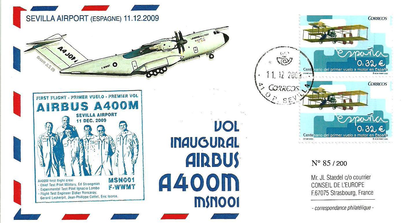 Aircraft Manufacturer and Special Flight Covers: Airbus First Flight Covers