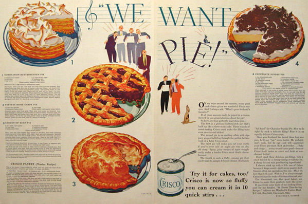 Dying for Chocolate: We Want Pie!: Retro Ad & Recipes