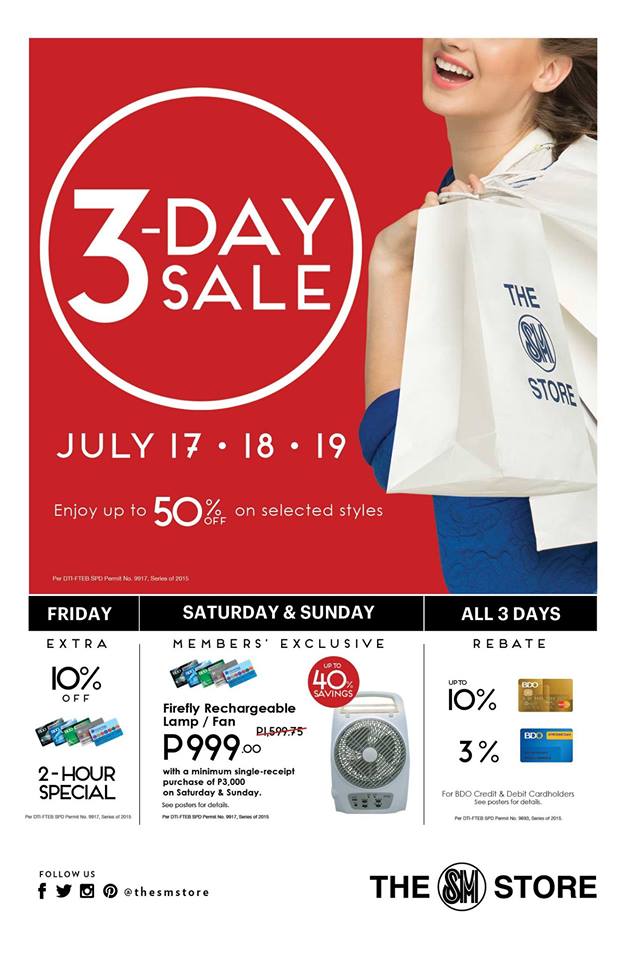 Manila Shopper: SM Stores' 3-day SALE: July 17-19 2015