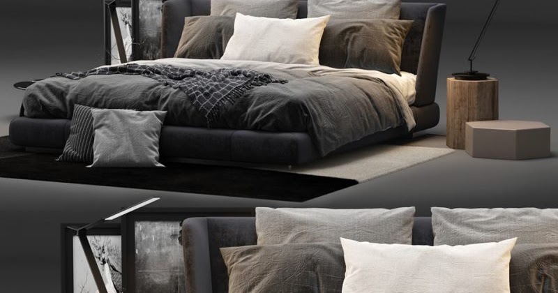 Minotti Creed Bed - Thư viện model