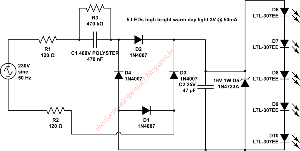 Power saving LED lamp ~ ELECTRONICS PROJECTS