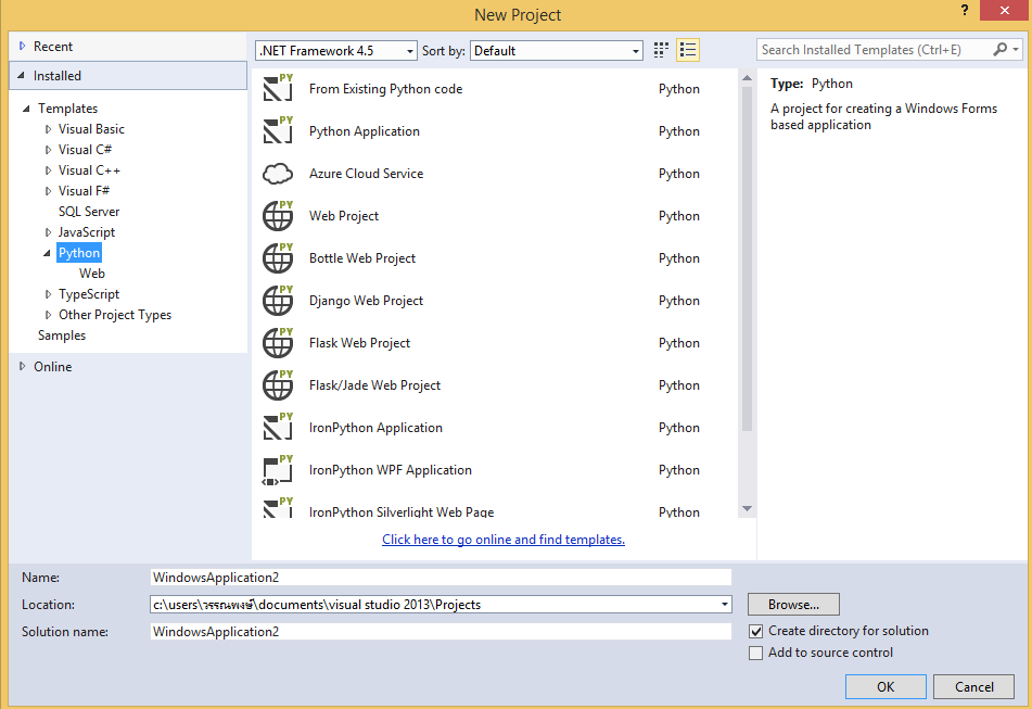 เขียน Python ด้วย Visual Studio Community 2013 ~ Python 3