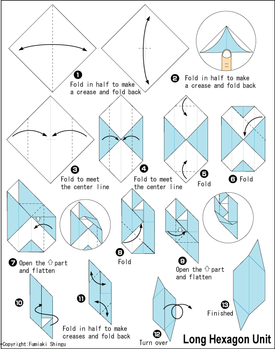 Origami Hexagon Unit Of Dodecahedron instruction - Easy Origami ...
