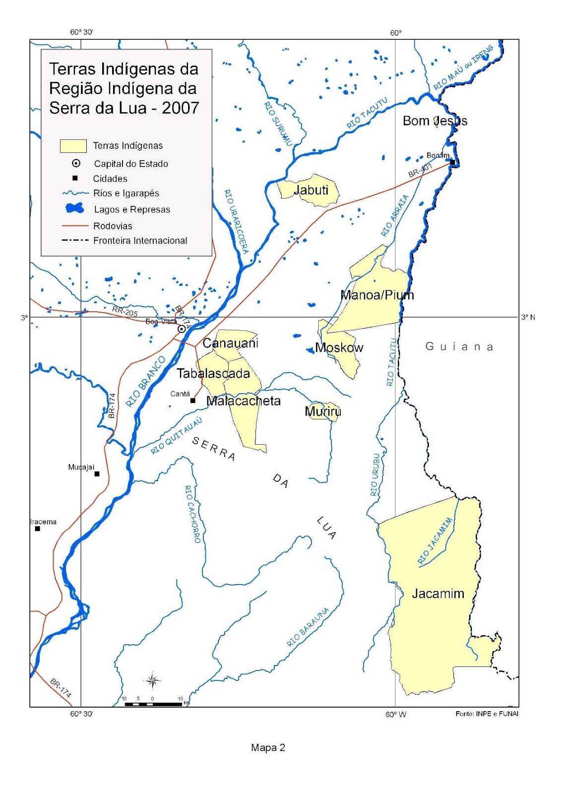 IVONIO SOLON WAPICHANA: Mapa das Terras Indígenas da região serra da lua