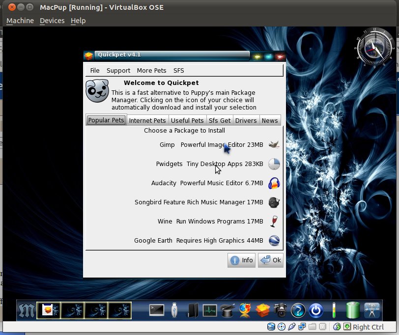 MacPup 520 : Sleek, Lightweight, Enlightenment based distribution based on Puppy Linux