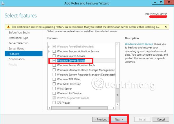 Windows Server 2012でバックアップをインストールして構成する方法