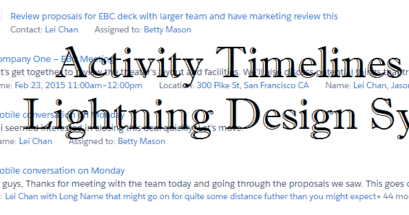 Activity Timelines in Salesforce Lightning Design System - World Of ...