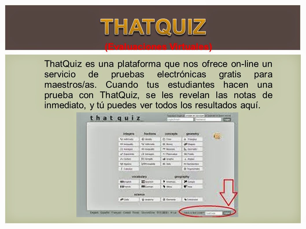 teresabeniteztv: PLATAFORMA VIRTUAL ONLINE THATQUIZ