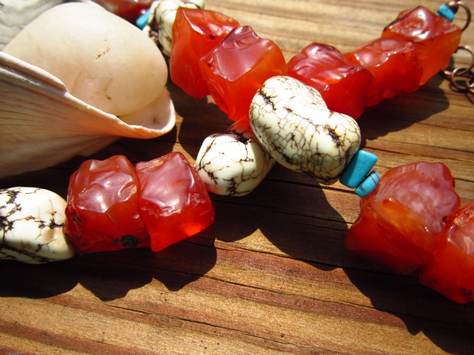 Bohemian Earth: Handcrafted Jewelry: Desert Fire: Orange Agate, White ...