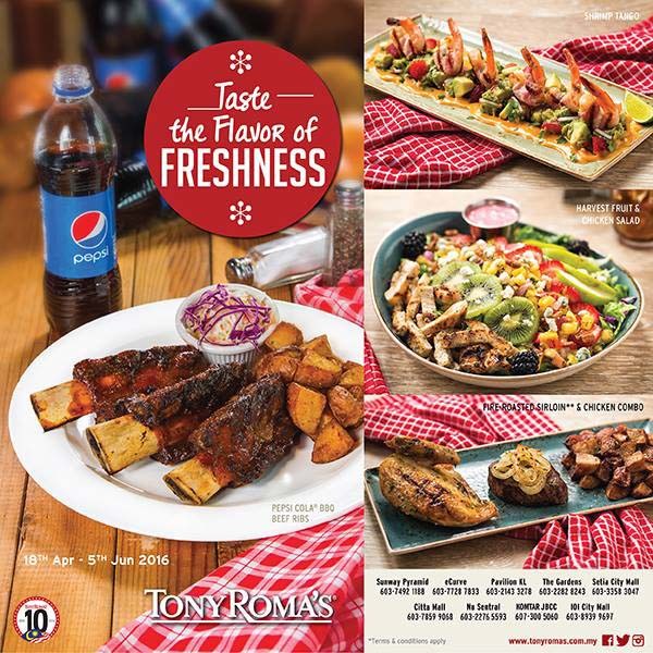 Isaactan.net: Tony Roma's Malaysia - Taste the Flavor of Freshness New Menu