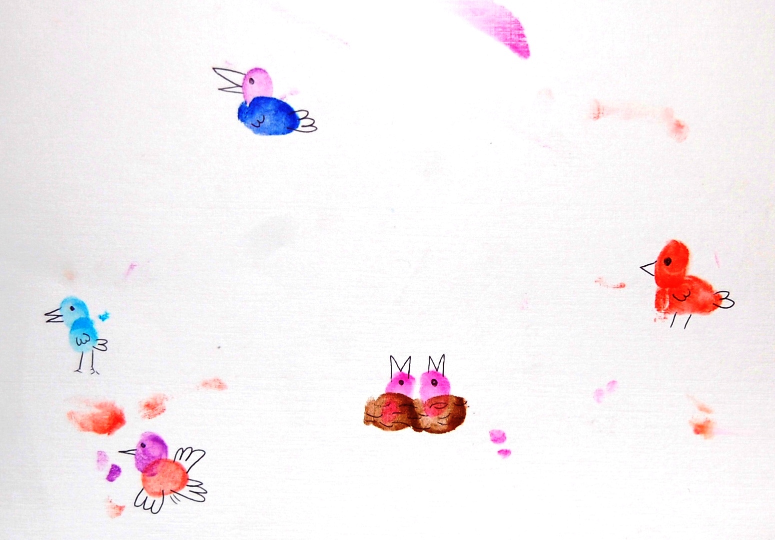 Little Birdies: Funprint Art