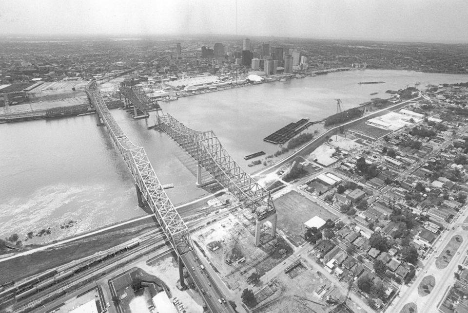 Industrial History: Crescent City Connection Bridge over Mississippi ...