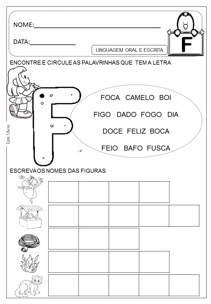 Atividades de alfabetização com a letra F - DaniEducar | Atividades ...