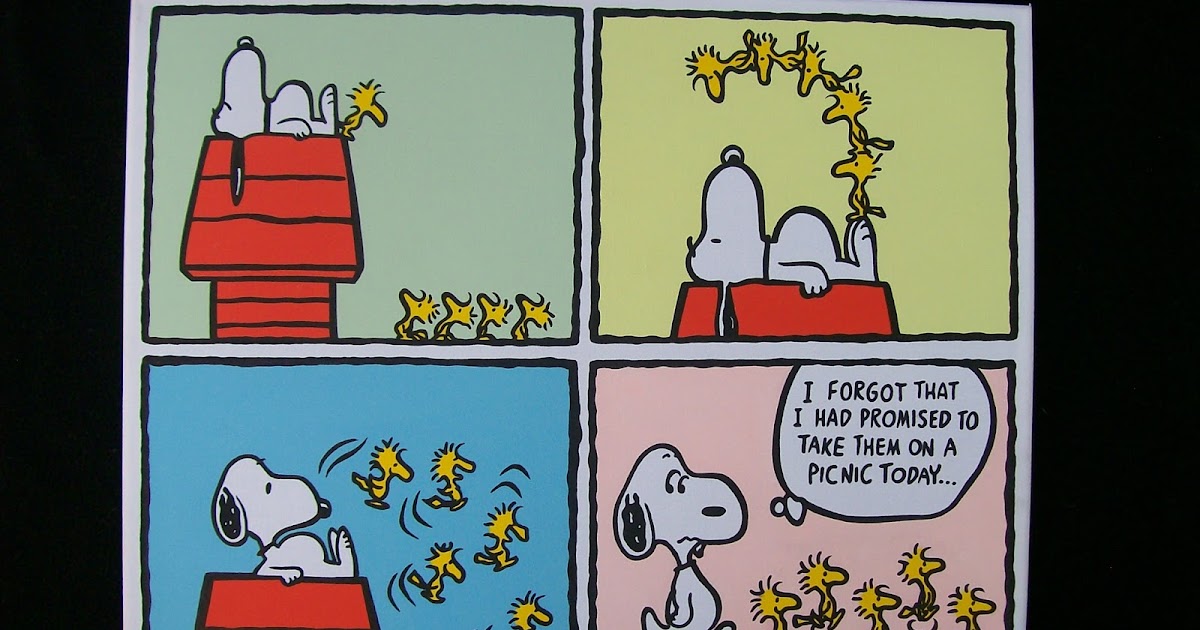 Jdtoonart Cartoon and Comic pop art Paintings: Peanuts Snoopy 4 panel ...