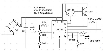 LM723 2 5A 0 30 Volts Variable Power Supply | Loublet Schematic