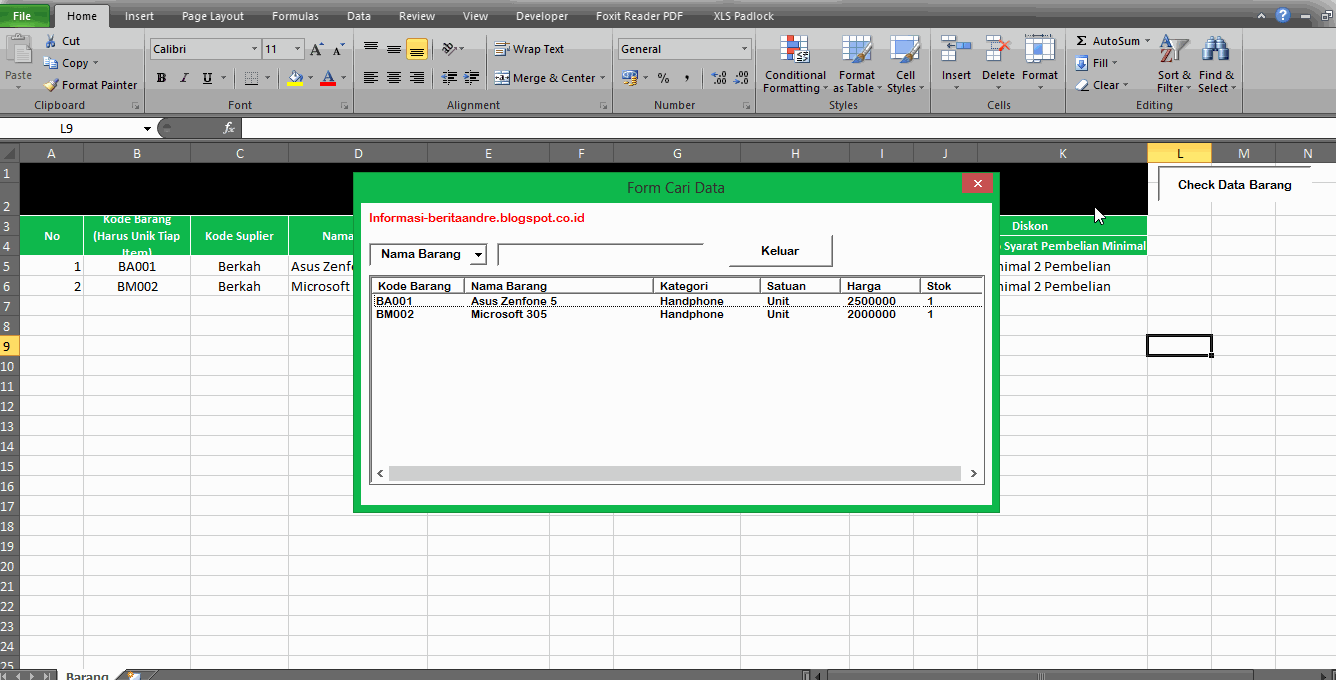 Pencarian Data di Listview Vba Excel Berdasarkan Kategori - BERBAGI INFORMASI