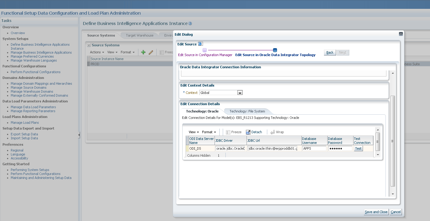 Changing EBS Datasource APPS Password in OBIA/BIAPPS ~ Oracle Developer/DBA Tools