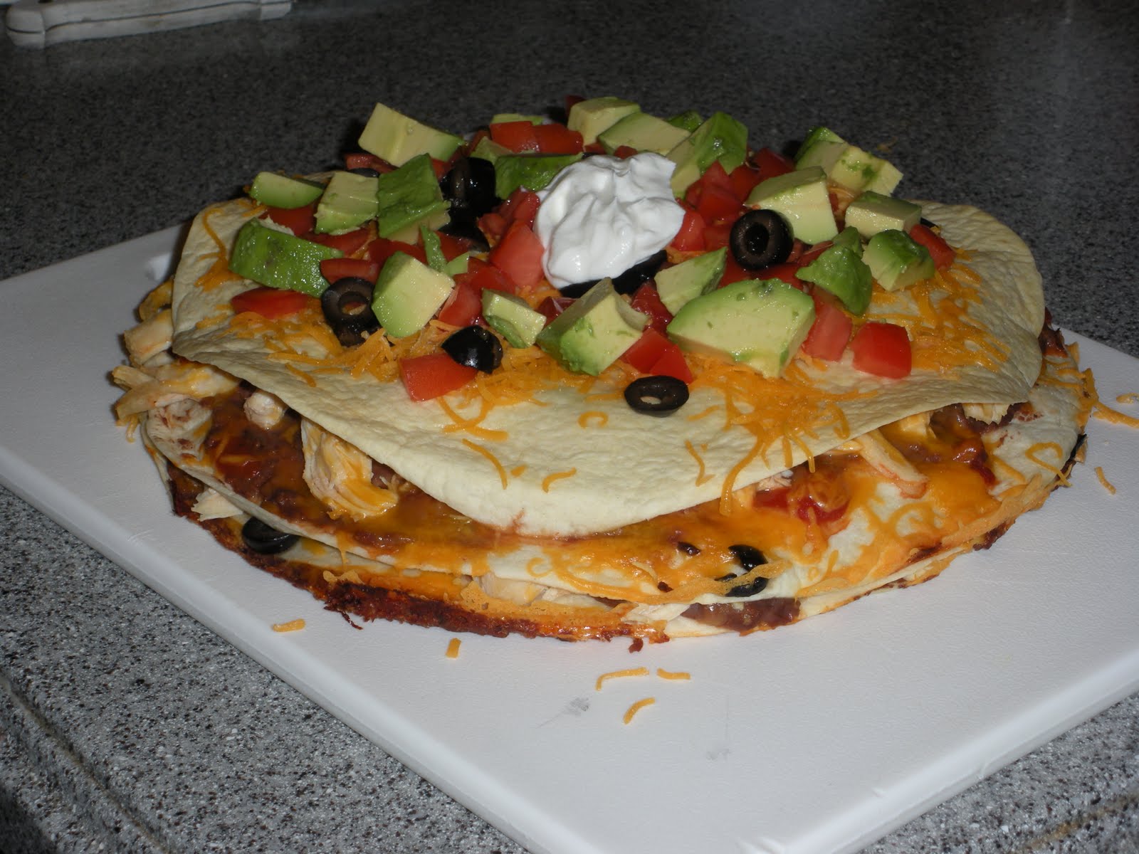 NOT A REAL HOUSEWIFE: Chicken Tortilla Stack