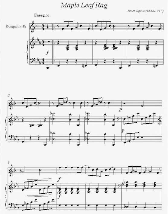 Scott Joplin - Maple Leaf Rag | Partituras para Trompeta