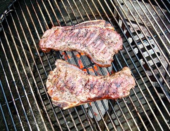 The Briny Lemon: Grilled Strip Steaks with Port Wine Sauce
