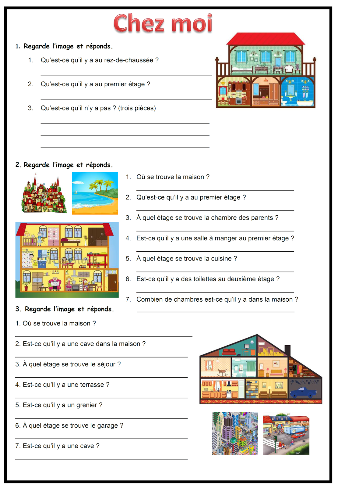chez moi | Teaching french, French language lessons, French flashcards