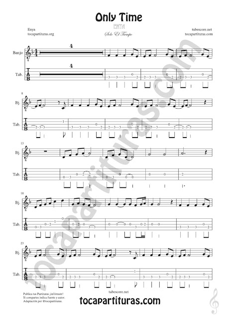 tubescore: Only Time by Enya Sheet Music for Flute, Violin, Alto Sax ...