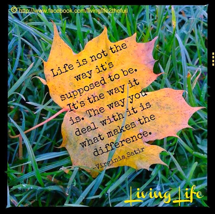 Life is not the way its supposed to be. Its the way it is. The way you ...