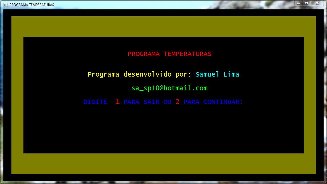 Samuel Lima - Programador C/C++ : Programa Temperaturas - Linguagem C