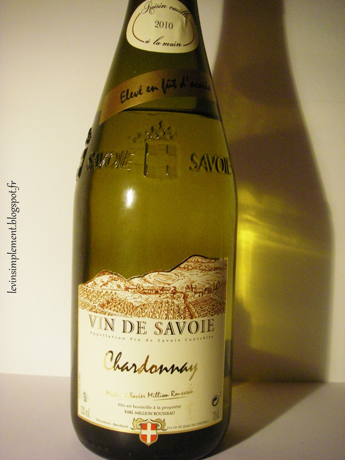 Le vin simplement: Domaine Million Rousseau Chardonnay 2010 - Savoie ...