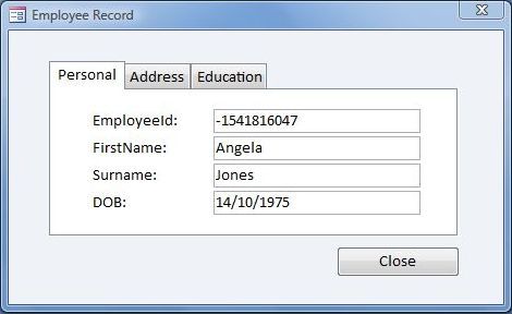 Microsoft Access Tips: Using The Tab Control for Tidy Form Presentation