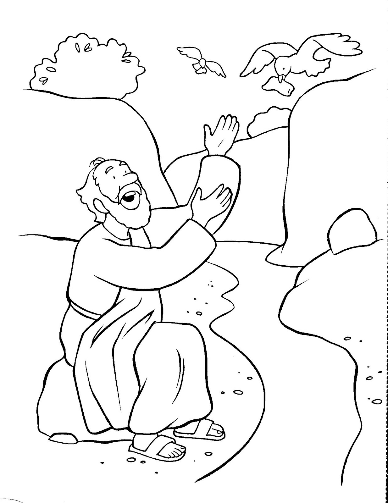 PARA COLOREAR: Profeta Elías para colorear