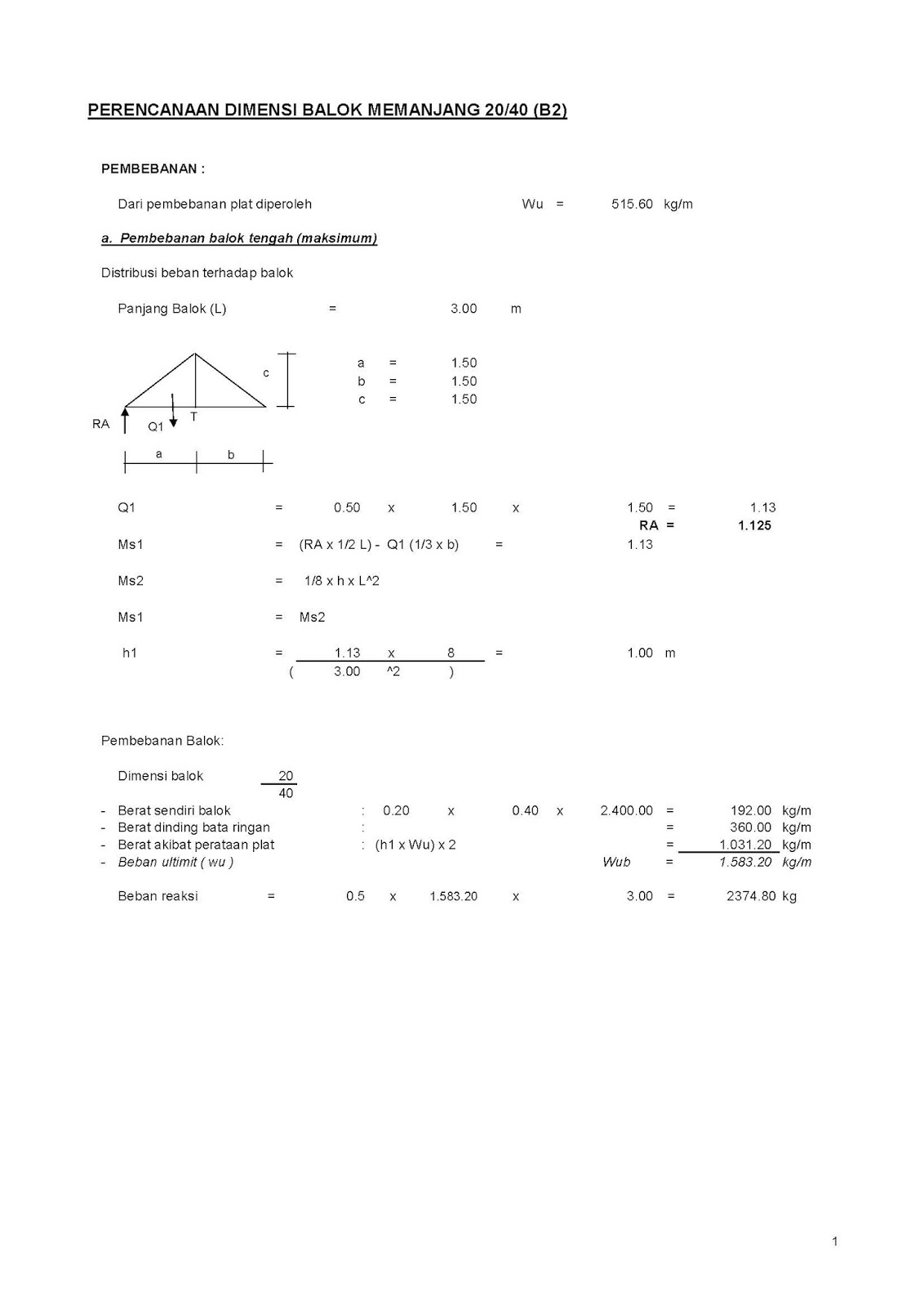 Contoh cara menghitung Struktur Untuk Panel Lantai Citicon - Panel ...