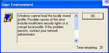 Mengatasi Windows Cannot Load The Locally Stores Profile Windows Xp