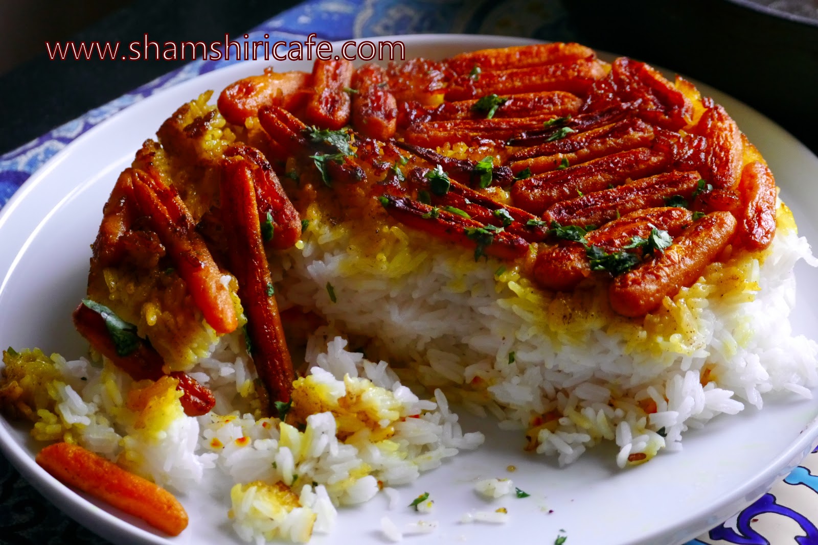 Persian style carrot tahdig