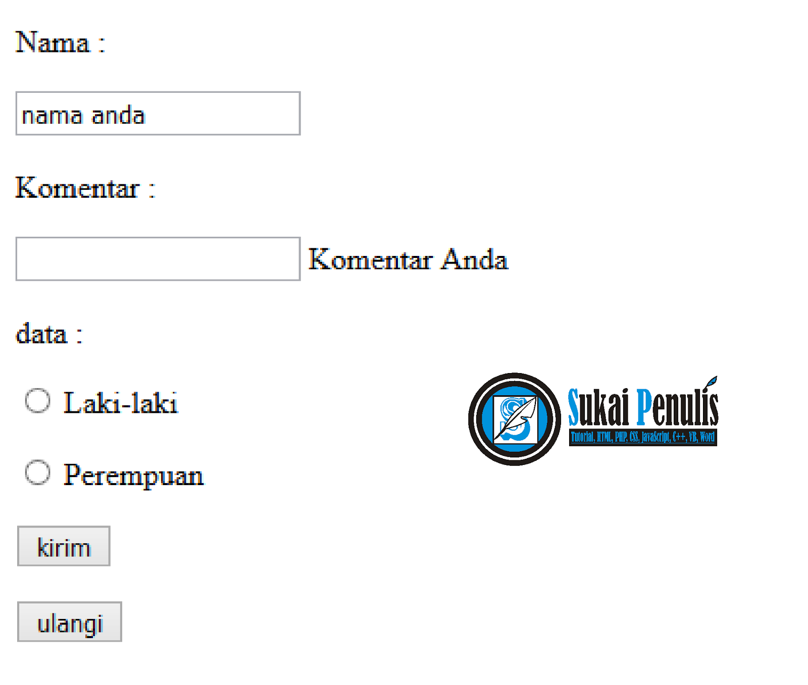 Jenis-jenis badan Html serta atribut lainnya (Lengkap) Bagian ke 2 (dua ...
