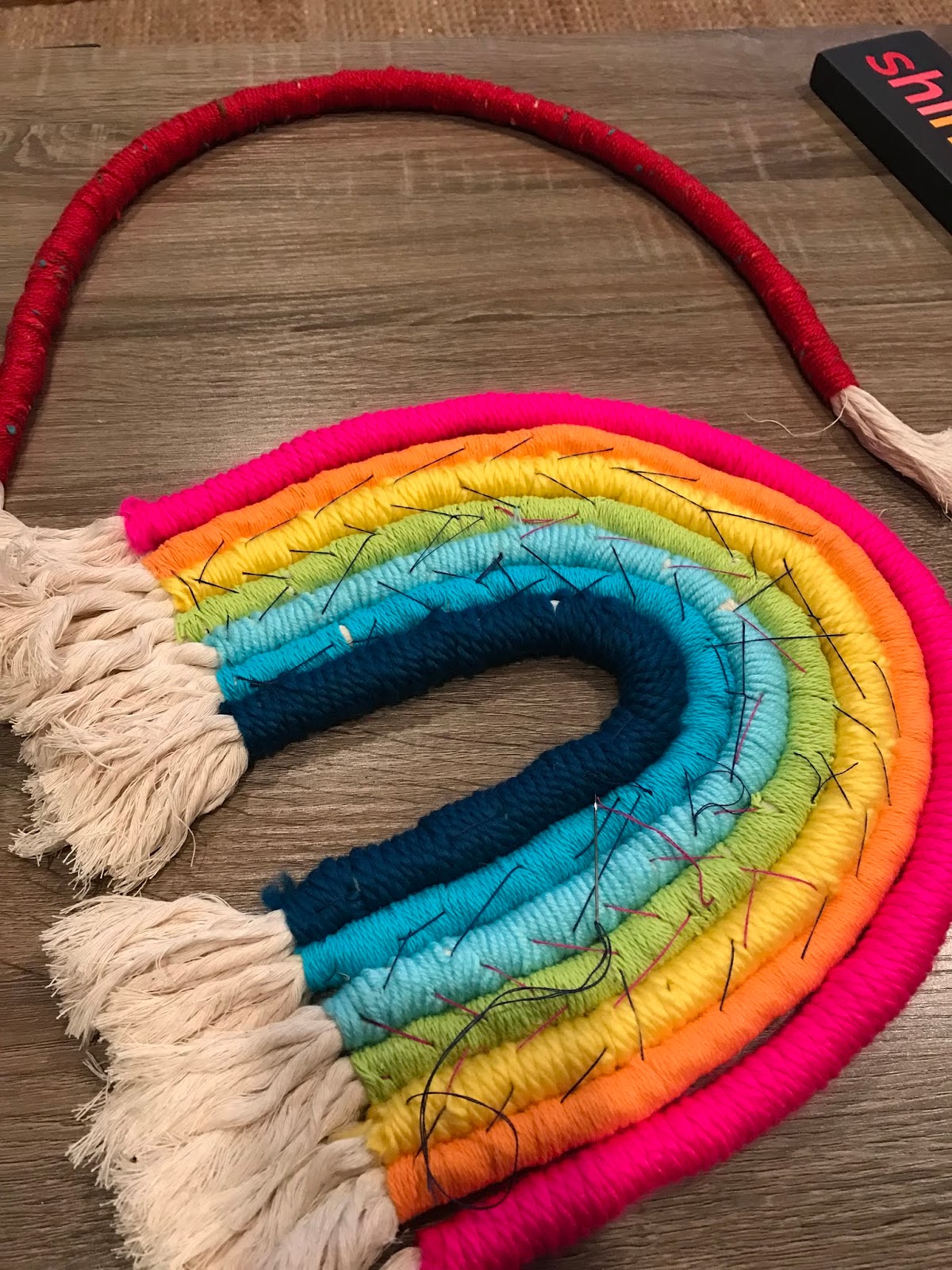 Lyndi's Projects: Yarn-Wrapped Rope Rainbow