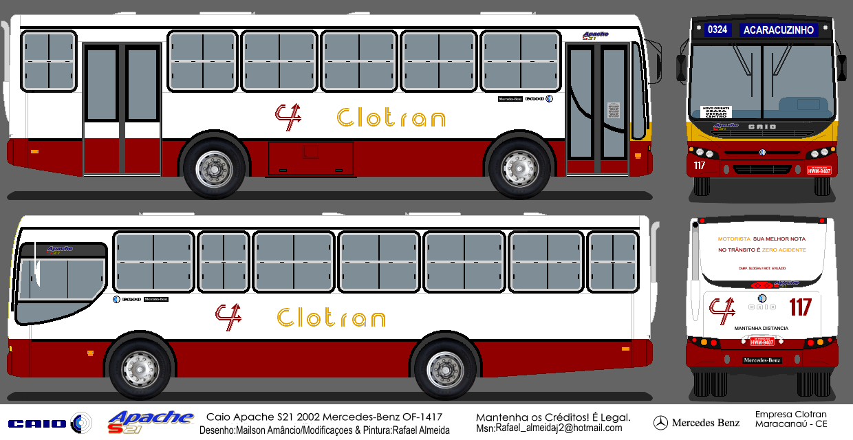 Desenhos de Ônibus: Clotran 117
