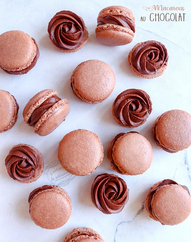 Macarons au chocolat - version facile (ganache simple) : Il était une ...