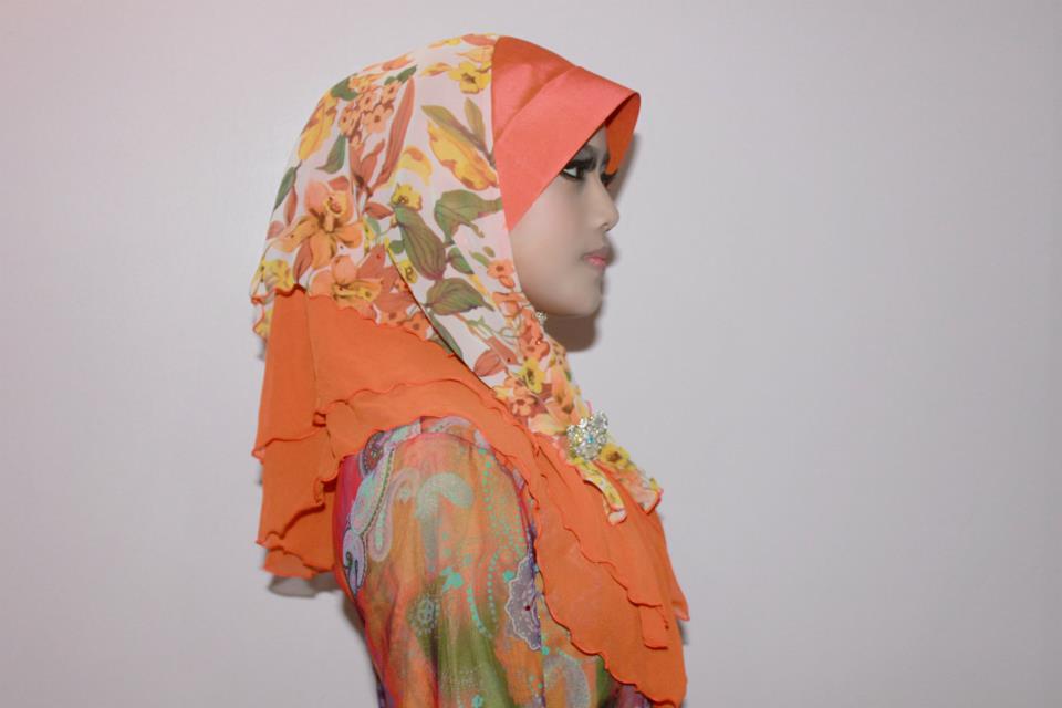 ELLA ST COLLECTION: Tudung Chiffon Corak 3 Layer Terkini. - Size M