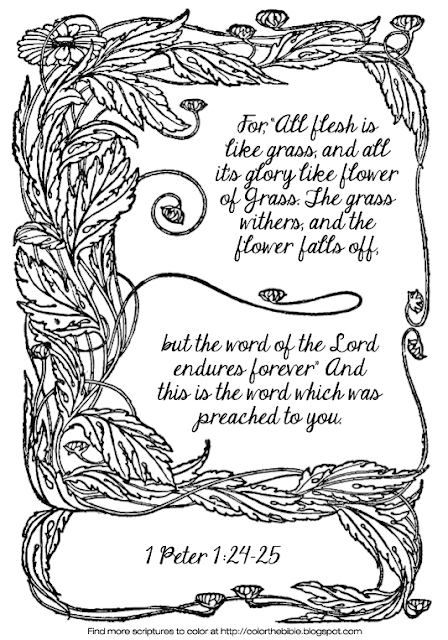Coloring page of 1 Peter 1:24-25 | Color The Bible