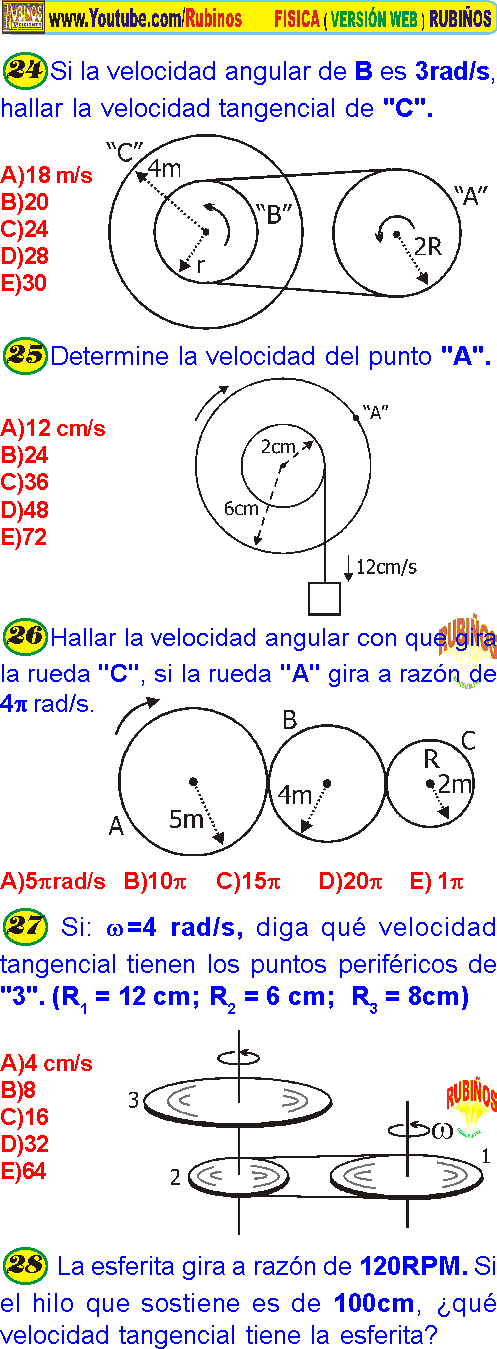 MOVIMIENTO CIRCULAR UNIFORME EJERCICIOS CON RESPUESTAS MCU PDF
