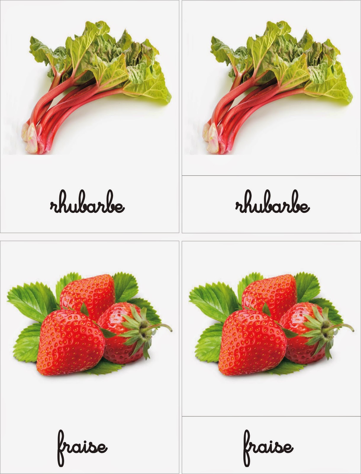 ma petite fabrique montessori: Cartes de nomenclature fruits printemps