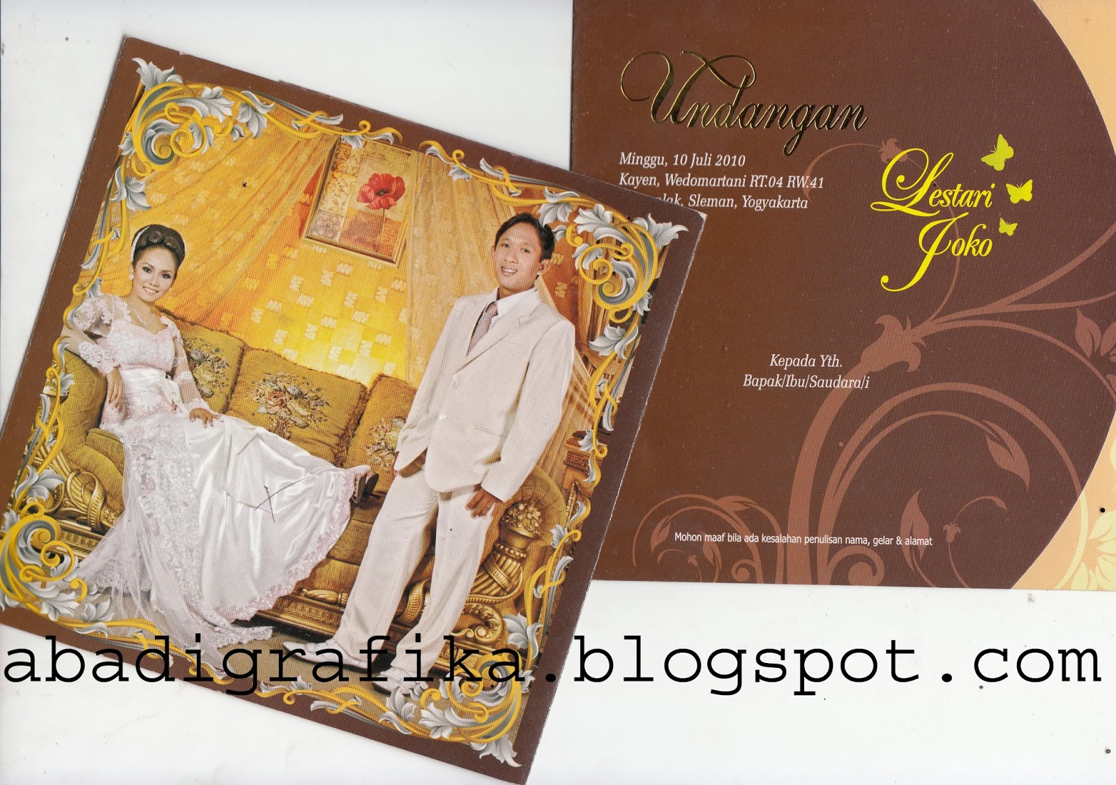 PERCETAKAN DAN WEDDING ORGANIZER "ABADI GRAFIKA": UNDANGAN SEPARASI WARNA