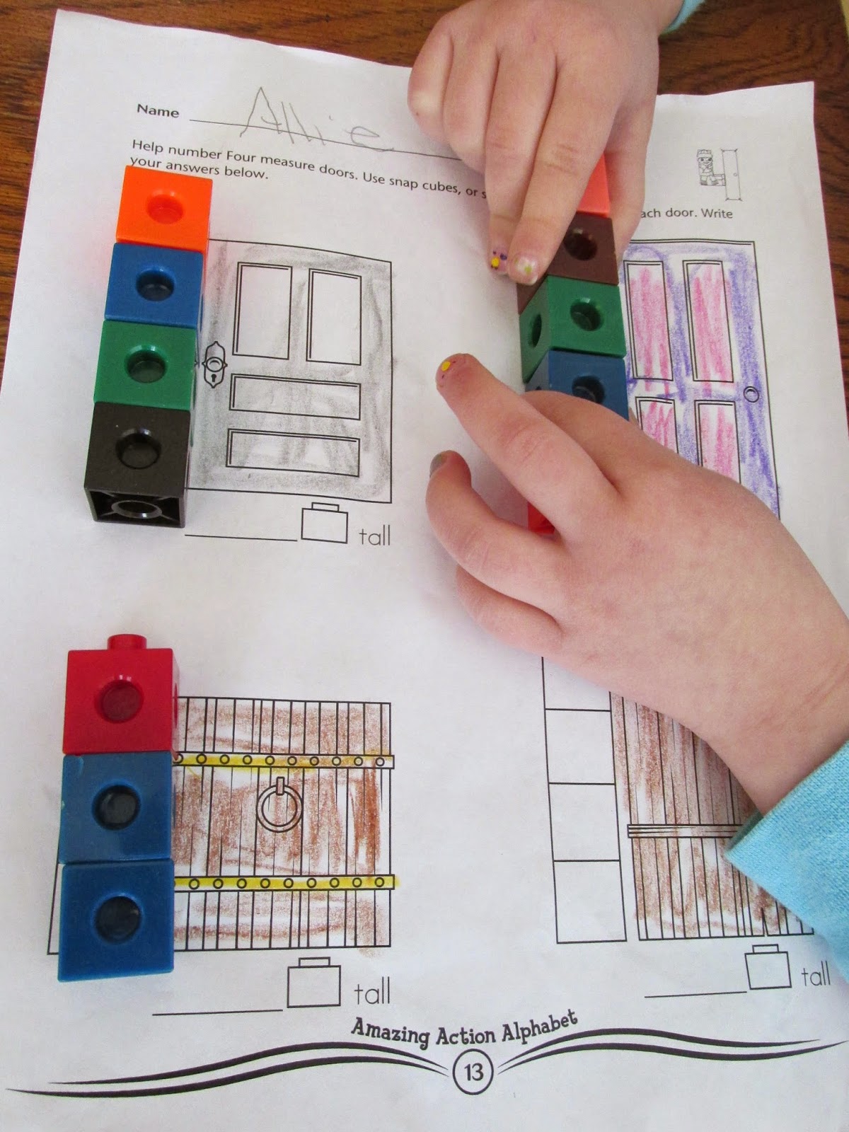 Amazing Action Alphabet: Measuring With Snap Cubes