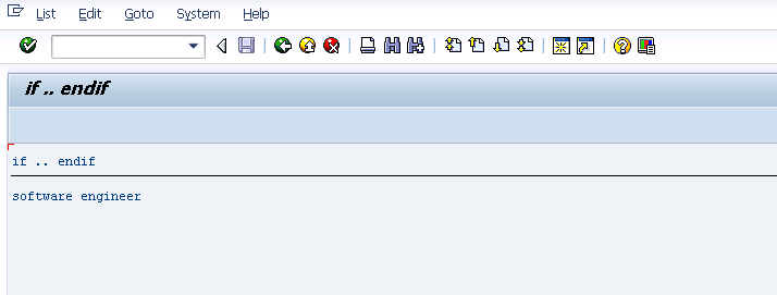 If … endif