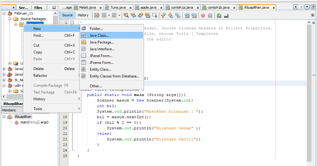 cara membuat kelas pada aplikasi Netbeans: cara membuat kelas pada ...