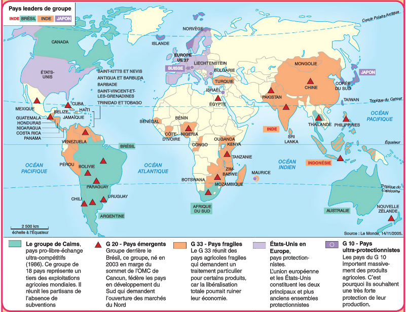 Groupes de pays à l'OMC