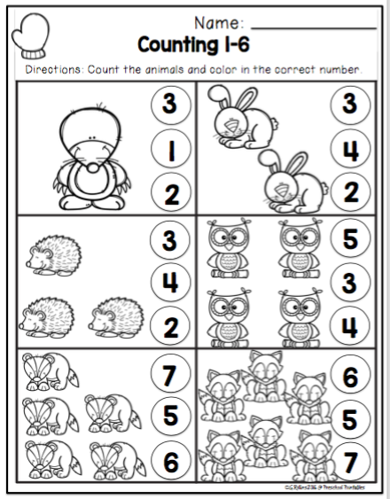 The Mitten Math and Literature Pack "No Prep" ~ Preschool Printables
