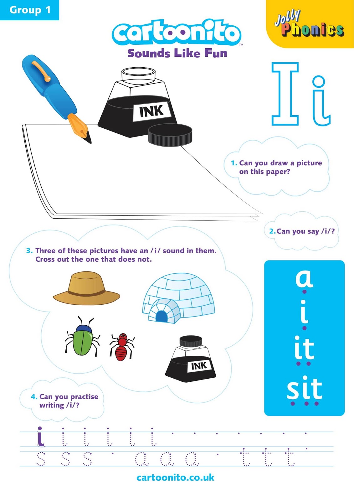 Activități pentru litera i. The Splitted Ink